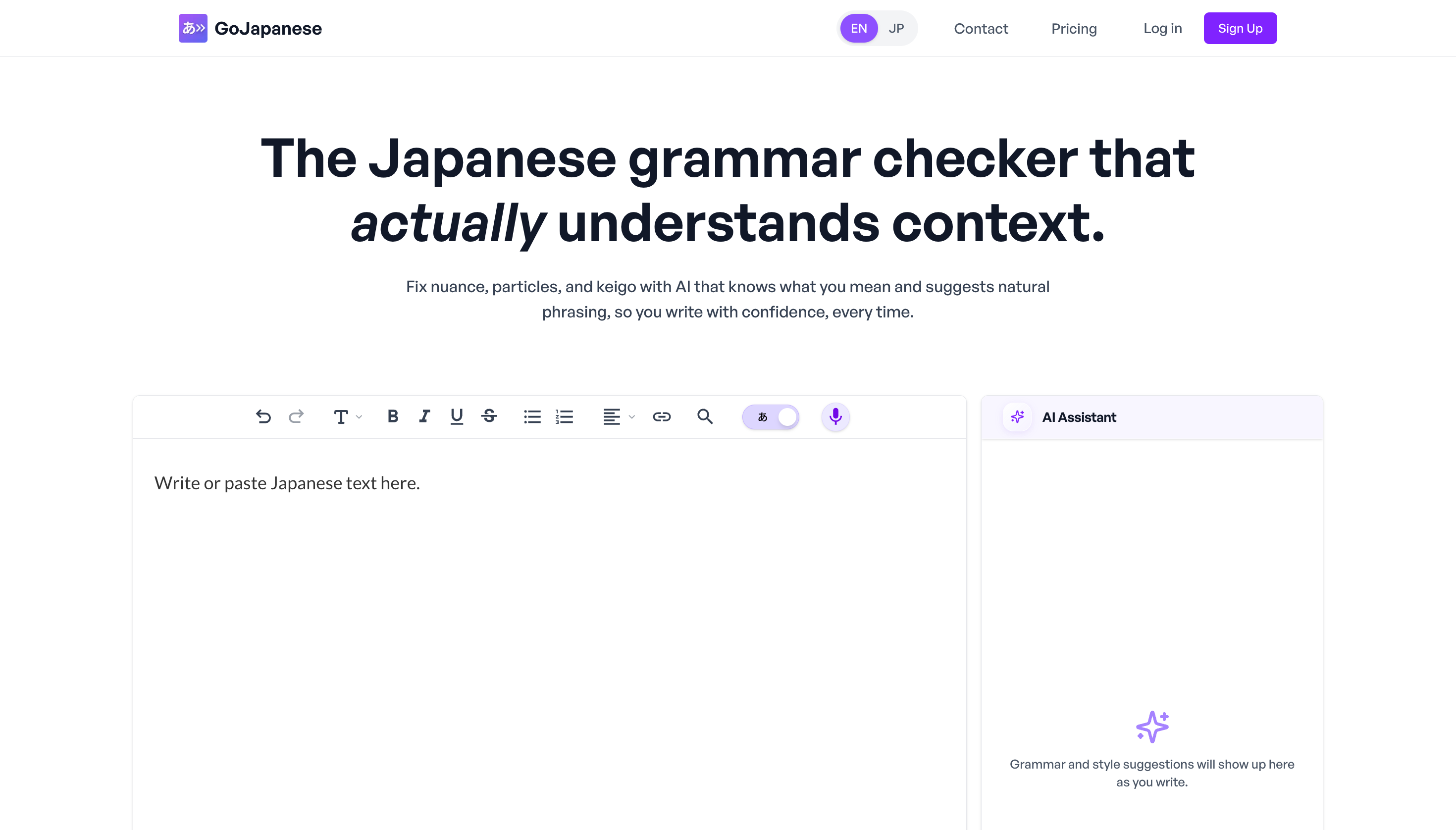Japanese Grammar Checker and Keigo Assistant | GoJapanese